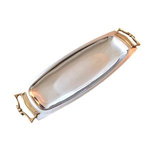 Kromex | Dining | Vintage Kromex Long Serving Tray With Gold Handles ...